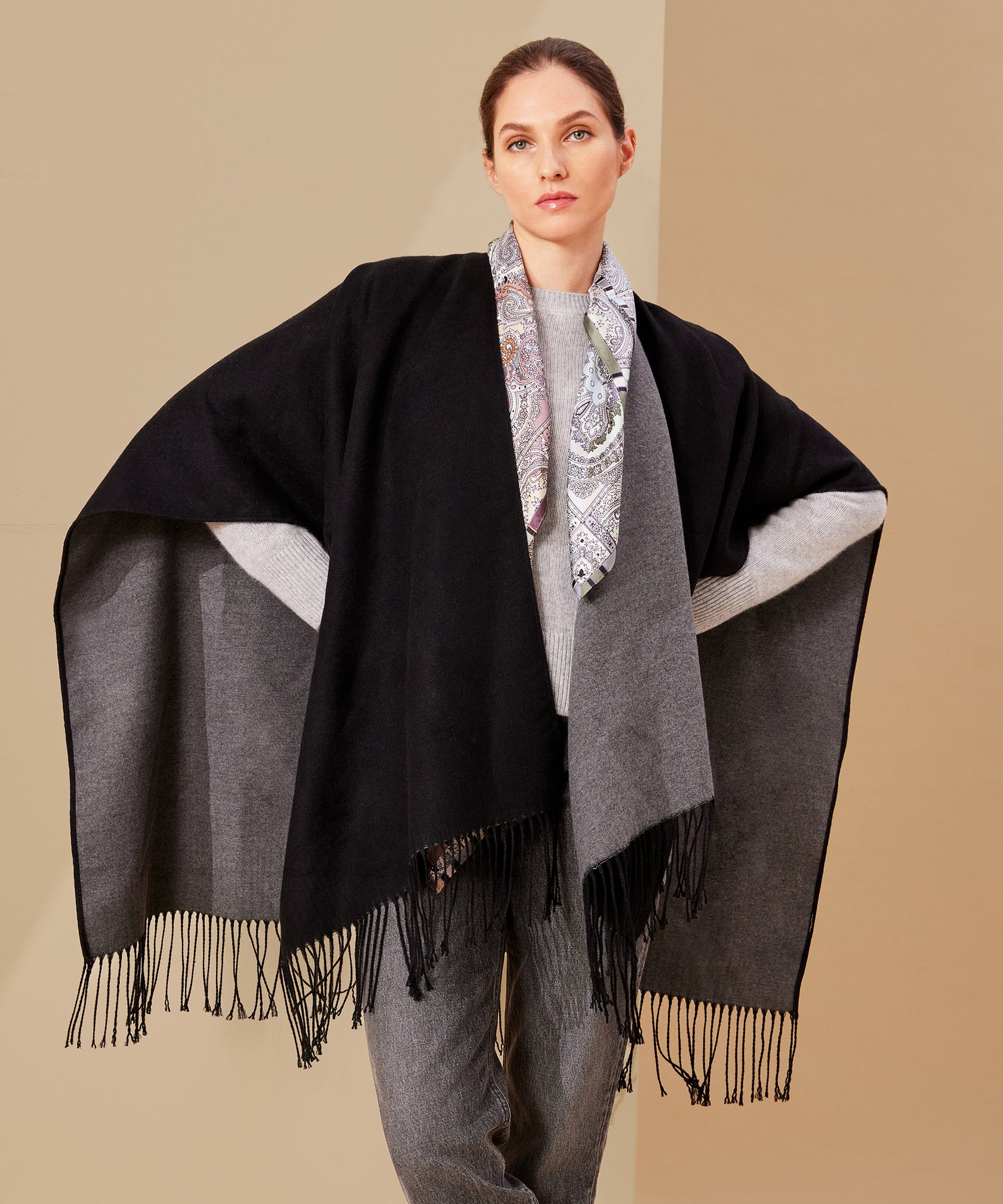 Ruana Wrap | Double Face Ruana | Echo